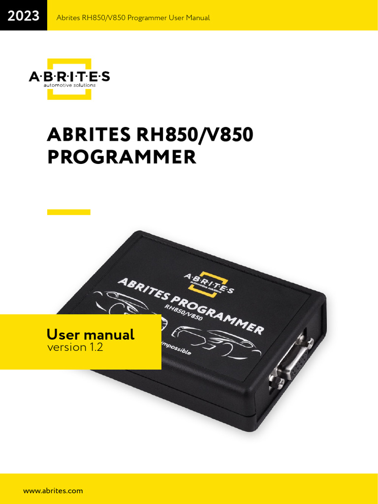 Abrites rh850 v850 Programmer User Manual | PDF | Technology & Engineering