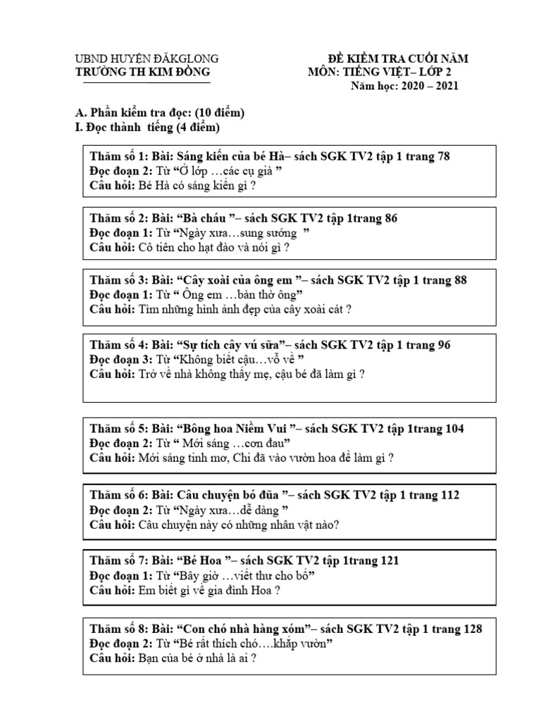 De thi cuoi ki 1 Toan Tieng Viet | PDF