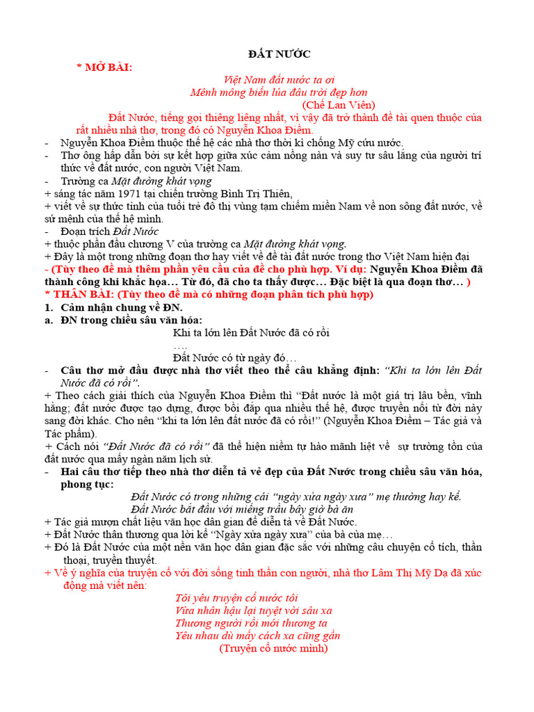 Dat Nuoc Tu Doan 1 Cho HS Ghi | PDF