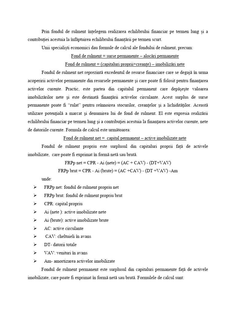 Fondul de Rulment | PDF