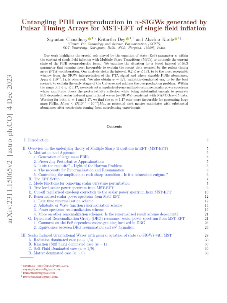 Untangling PBH Overproduction in W-Sigws Generated by Pulsar Timing Arrays For Mst-Eft of Single ...