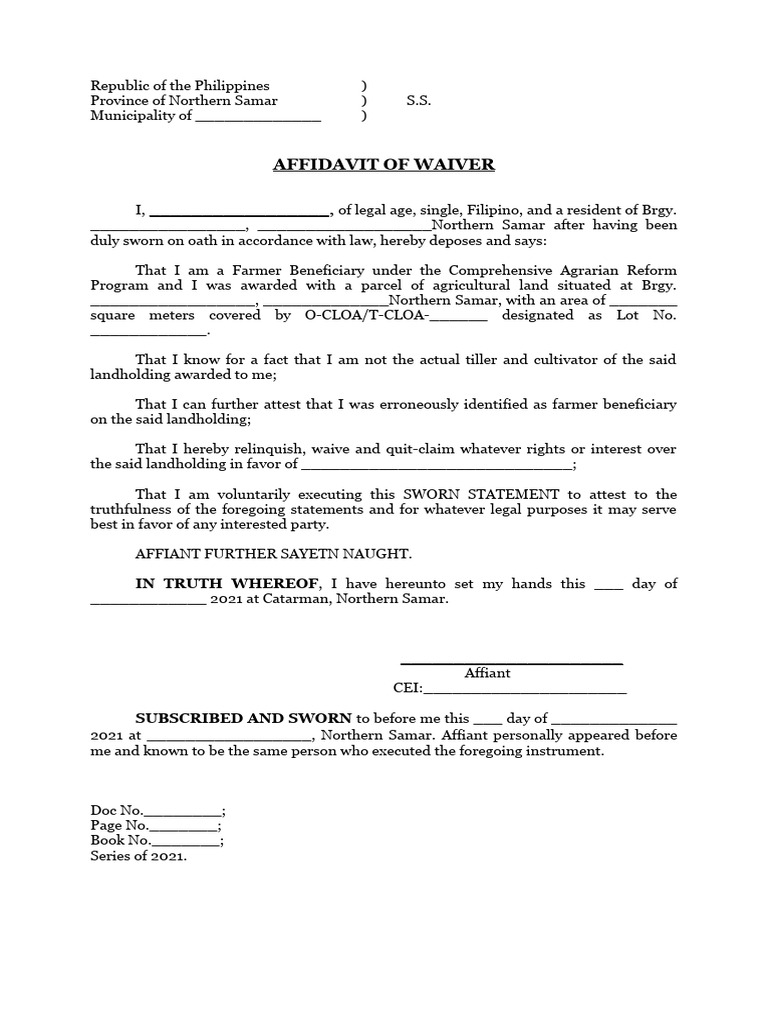 affidavit.waiver(FB) | PDF affidavit.waiver(FB) | PDF