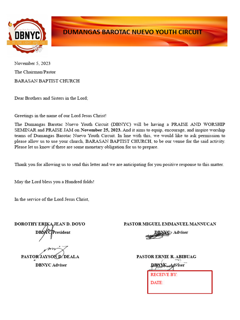 Letters For Venue NOV25 Seminar | PDF