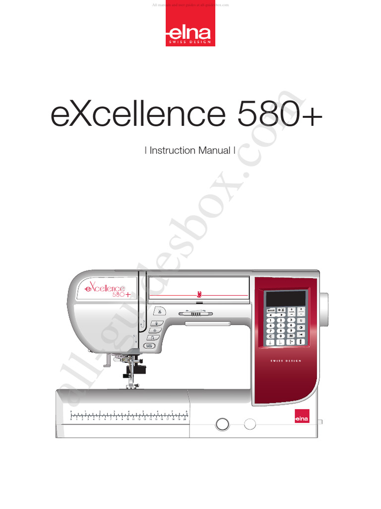 Elna EXcellence 580+ Sewing Machine Instruction Manual | PDF