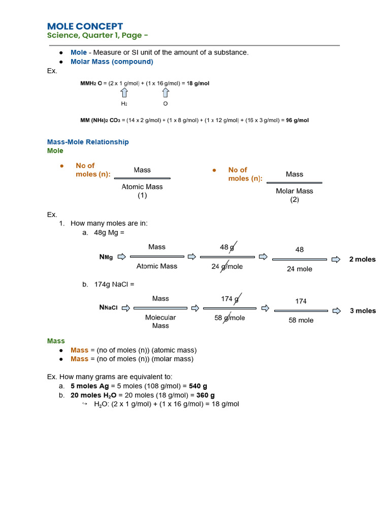 Science (10) Reviewer - 1st Monthly | PDF | Mole (Unit) | Nature