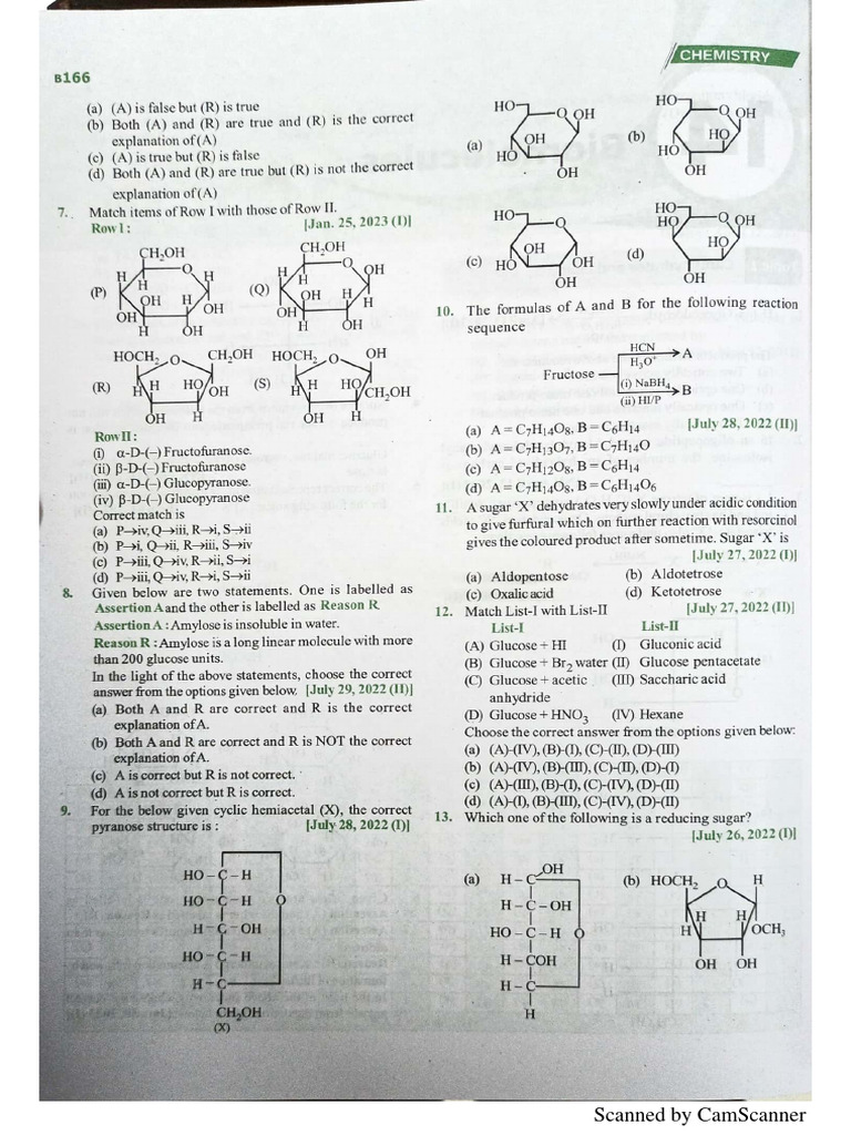 Biomolecules PYQ'S Adv'24 | PDF