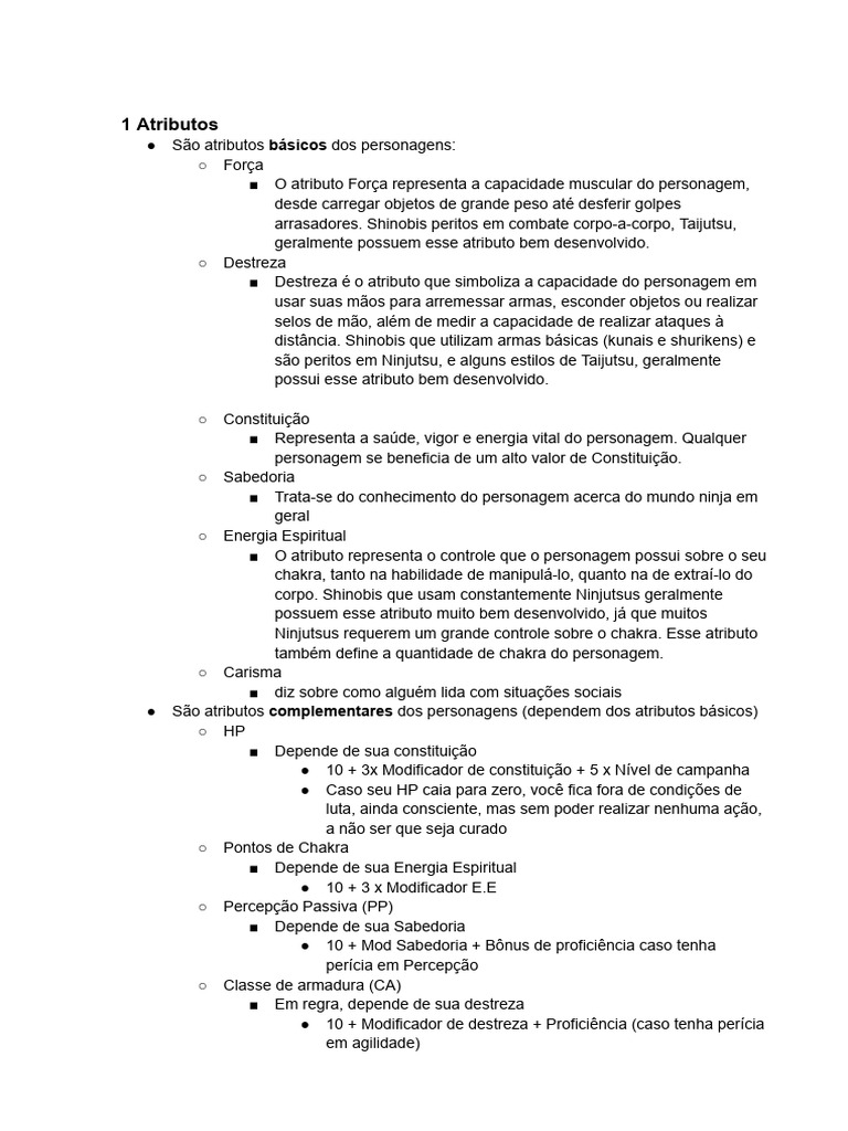 Sistema RPG - Documentos Google | PDF