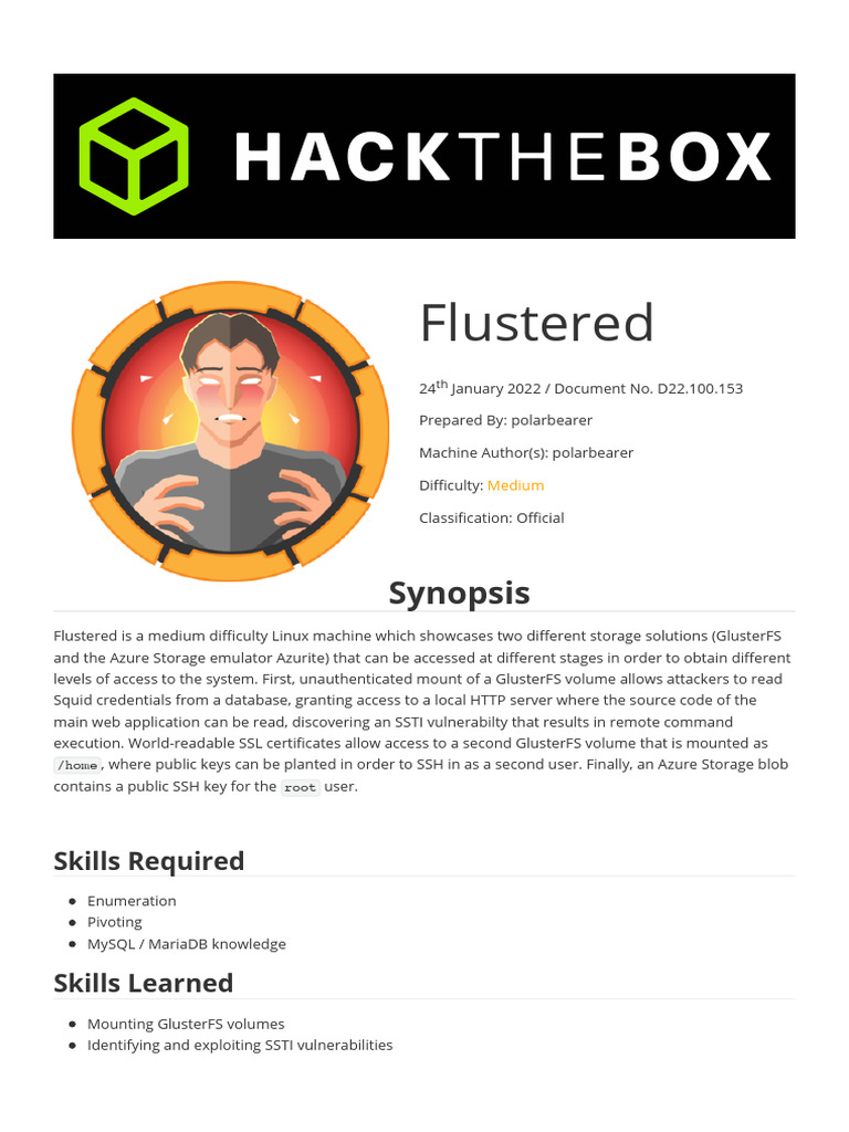 437-Flustered HTB Official Writeup Tamarisk | PDF | Business ...