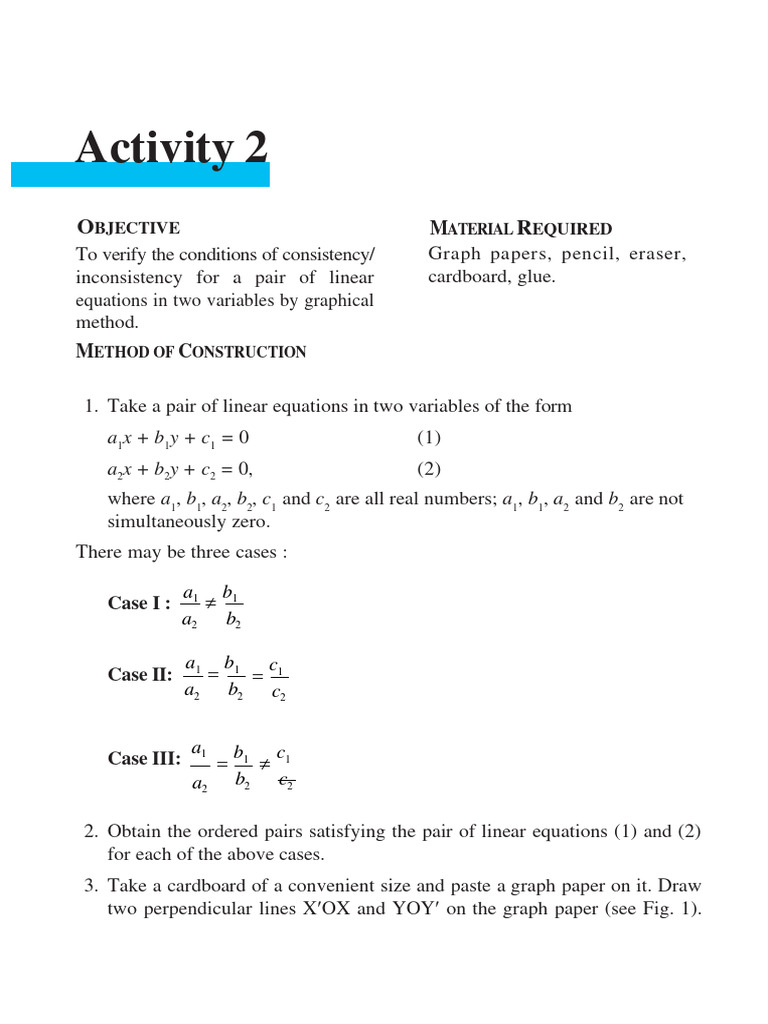 Activities 2-LINEAR EQUATIONS | PDF