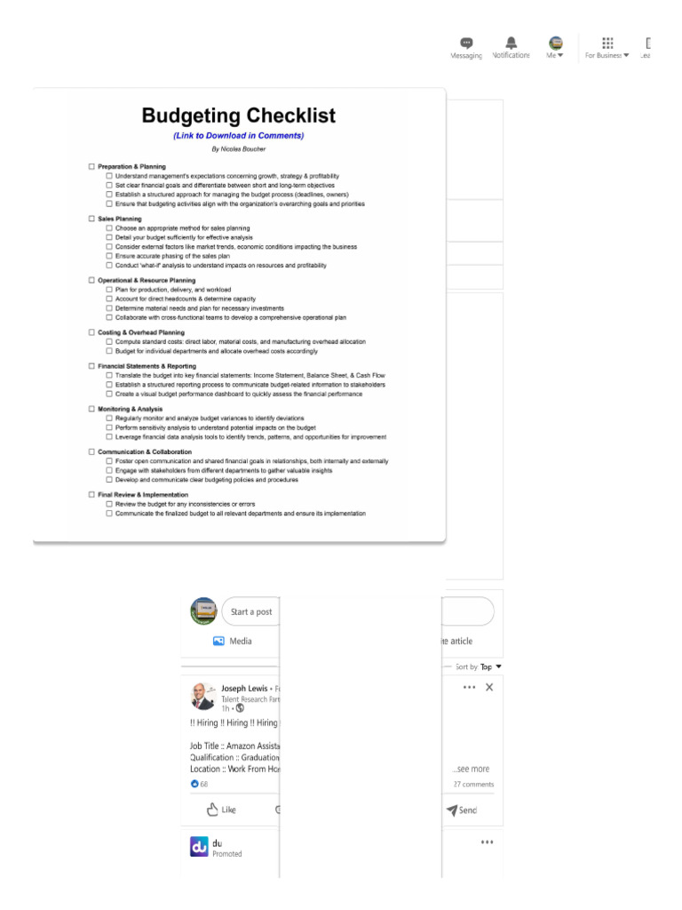 Budget Check List | PDF