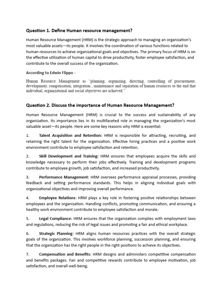 Understanding Human Resource Management | PDF | Human Resource ...
