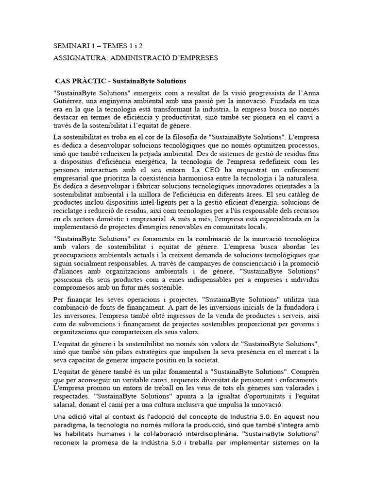 Cas Pràctic Tema 1-2 | PDF