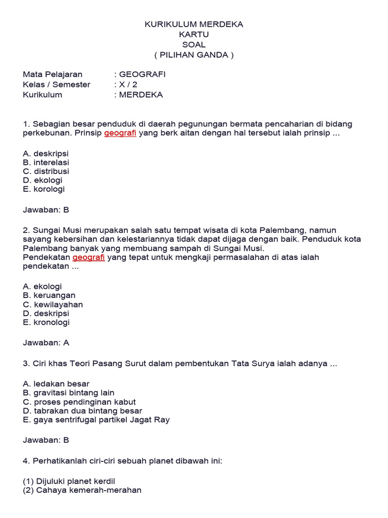 Soal X 2 | PDF