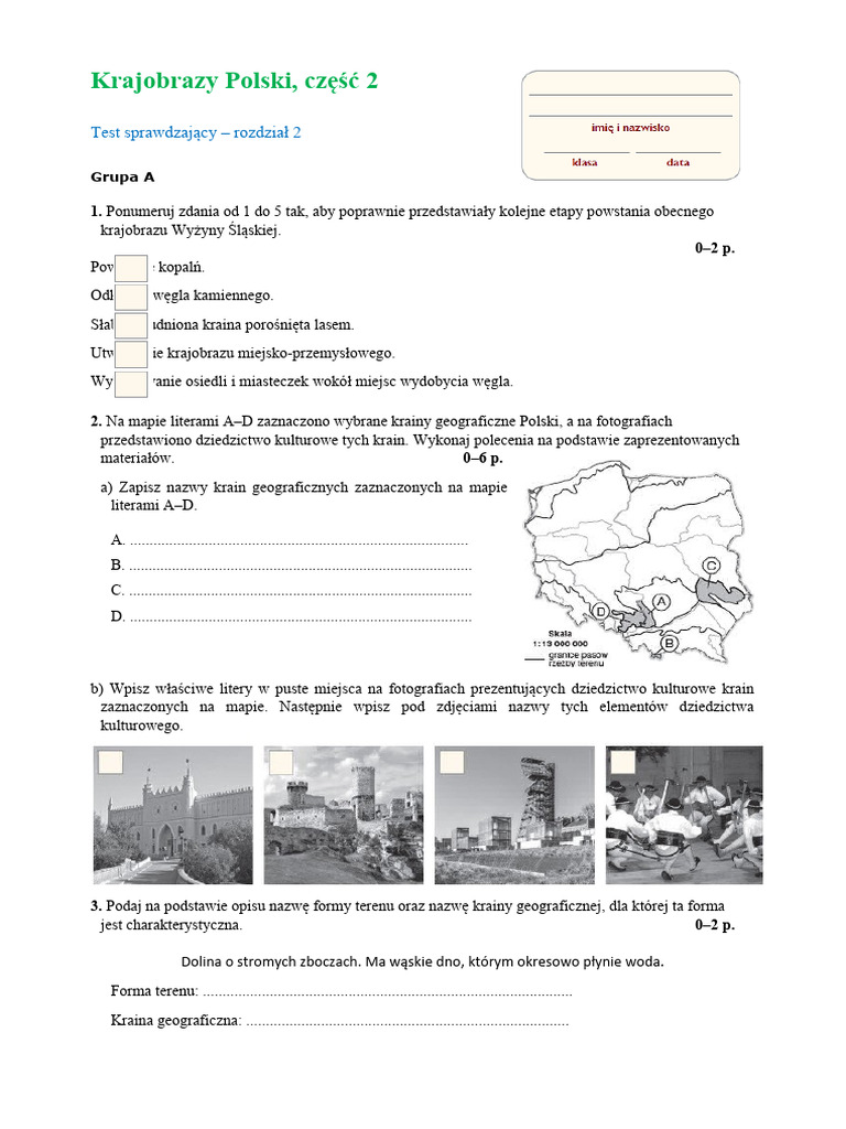 Klasa - 5 - Geografia Wyżyny I Góry | PDF