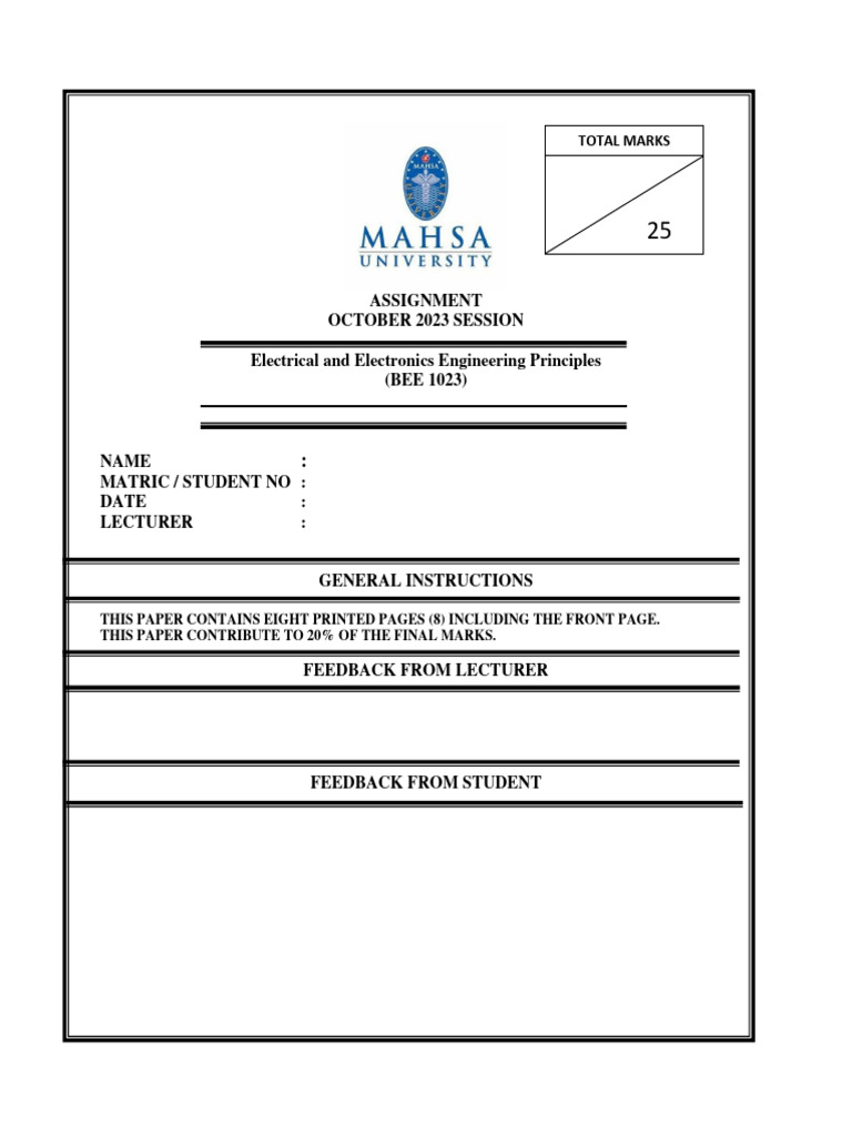 BEE1023 QS - Assignment EEEP | PDF | P–N Junction | Semiconductors