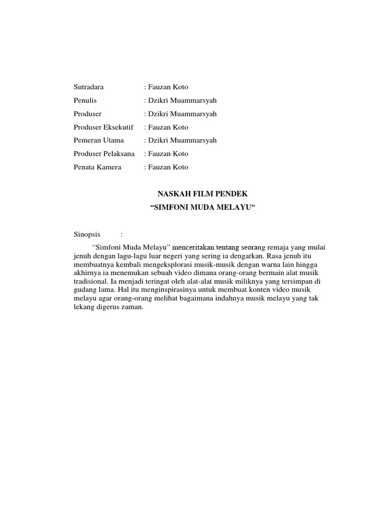 Naskah Simfoni Muda Melayu Pdf