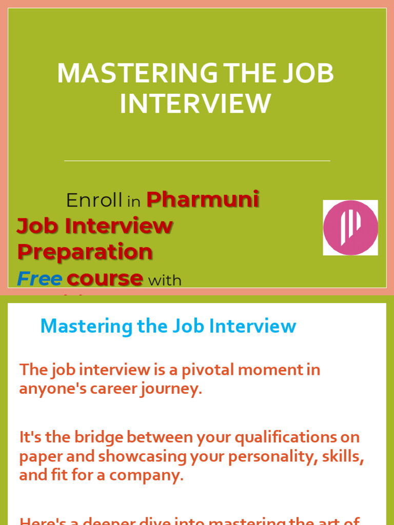 Mastering The Job Interview | PDF
