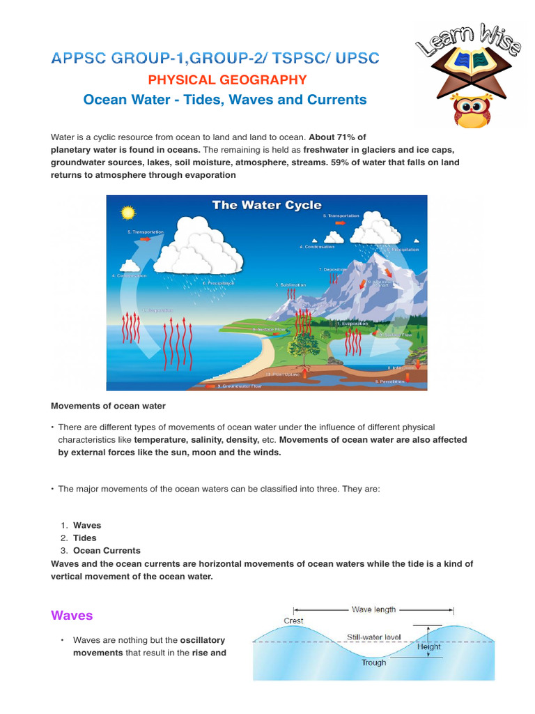 Ocean-Tides, Waves& Currents | PDF | Tide | Oceans