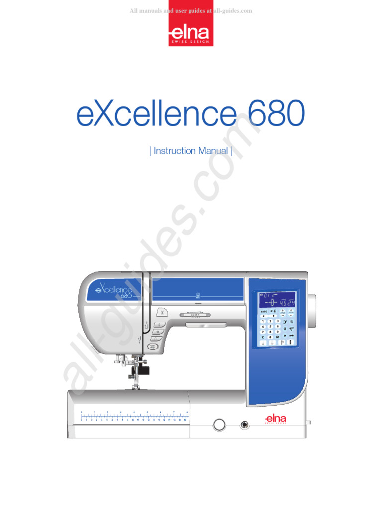 Elna EXcellence 680 Sewing Machine Instruction Manual | PDF | Sewing Machine | Electrical Connector