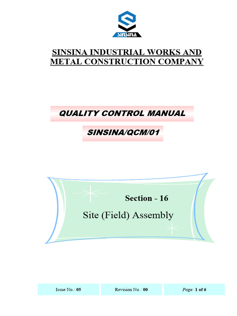 16-Site (Field) Assembly | PDF