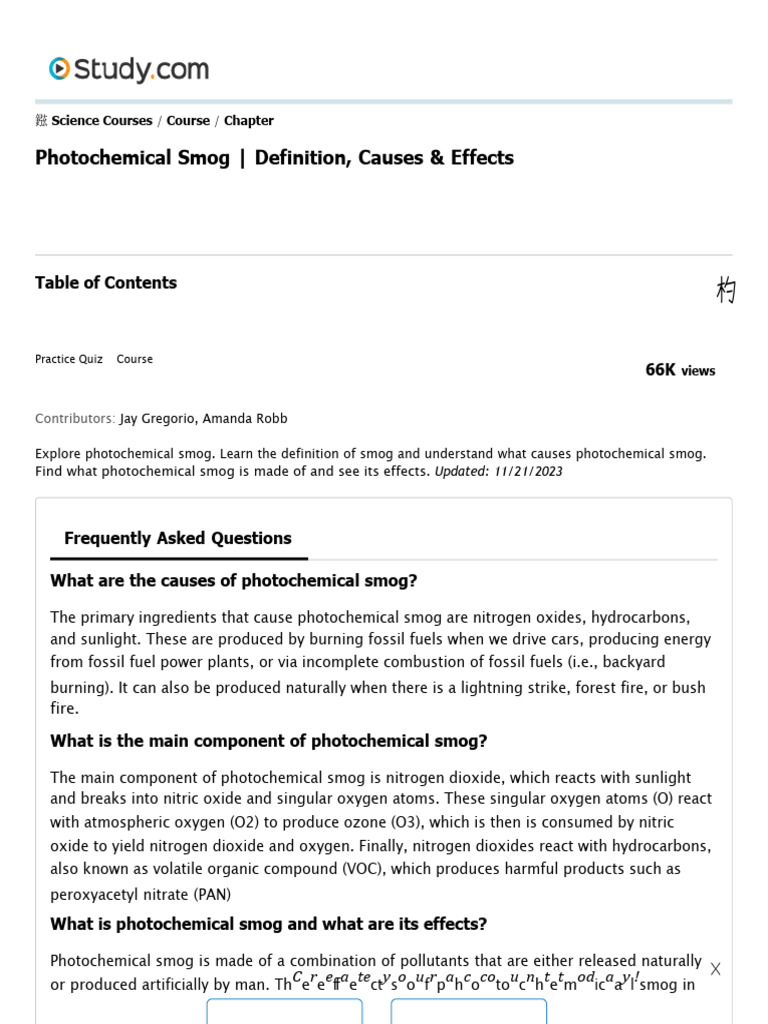 Photochemical Smog - Definition, Causes & Effects - Video & Lesson ...