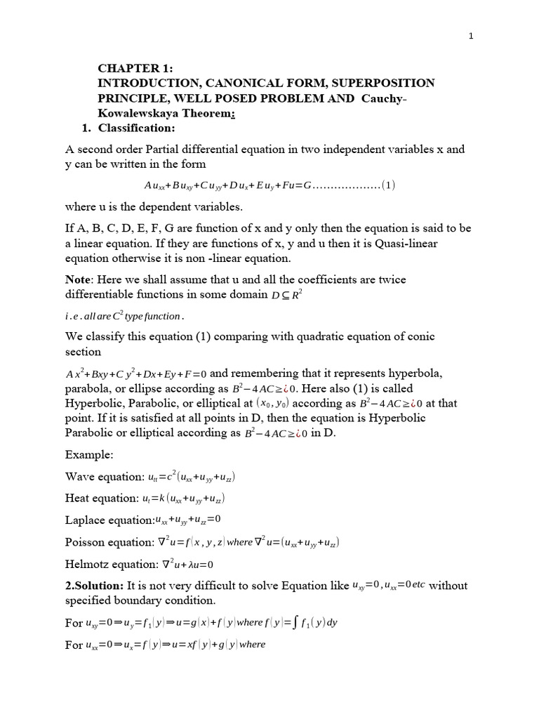 Chapter 1 | PDF | Partial Differential Equation | Differential Equations
