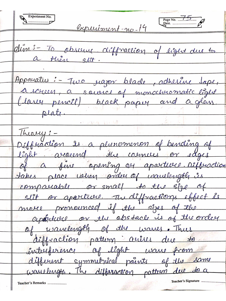 Class 12 Physics Experiment No. 14 | PDF