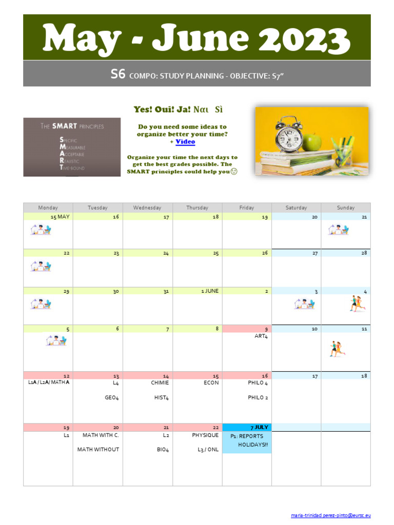 Study Planning S6 COMPO JUNE 2023 | PDF