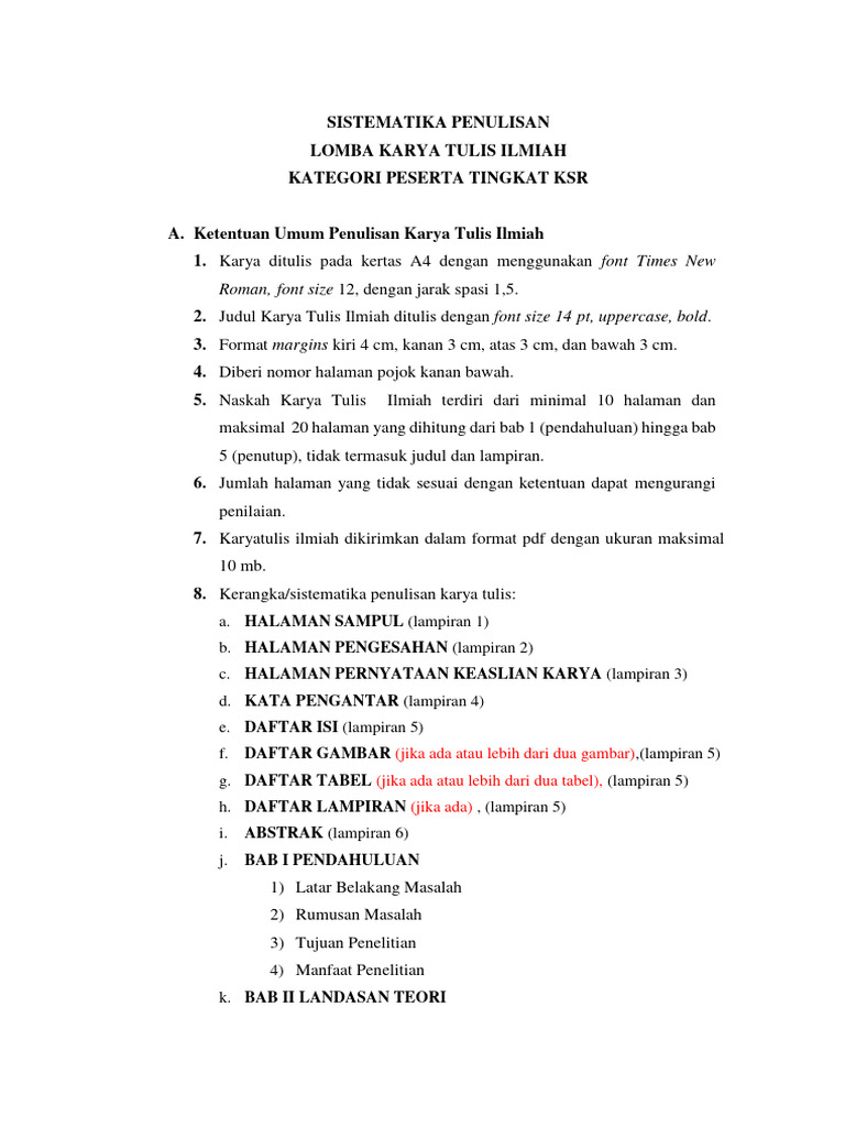 Panduan Penulisan Karya Tulis Ilmiah | PDF