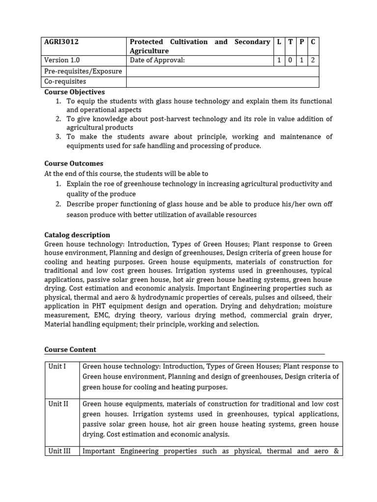 Greenhouse Technology and Practices | PDF