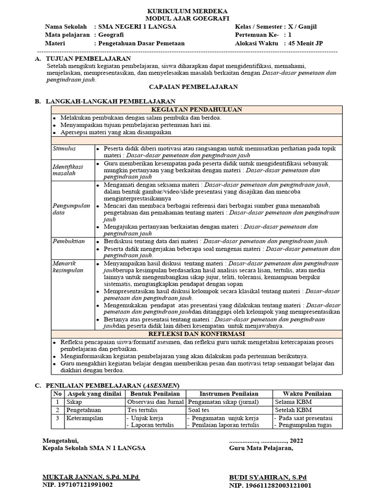 RPP 2 - Pengetahuan Dasar Pemetaan | PDF