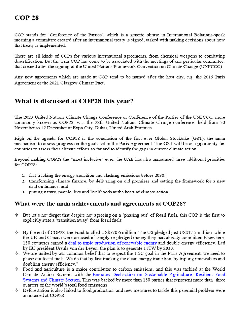 Cop 28 | PDF