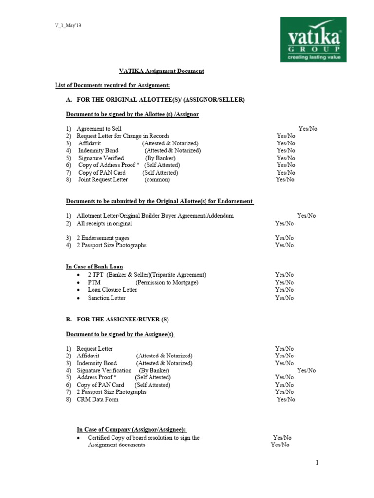 Residential - Assignment Set | PDF