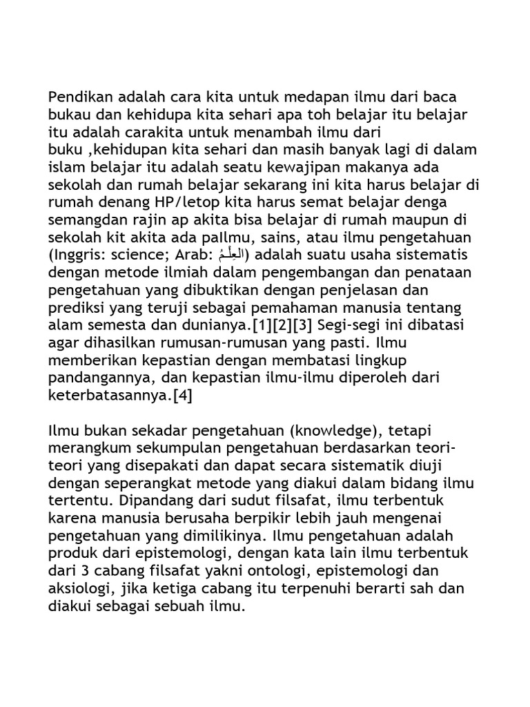 Pendikan Adalah Cara Kita Untuk Medapan Ilmu Dari Baca Bukau Dan ...