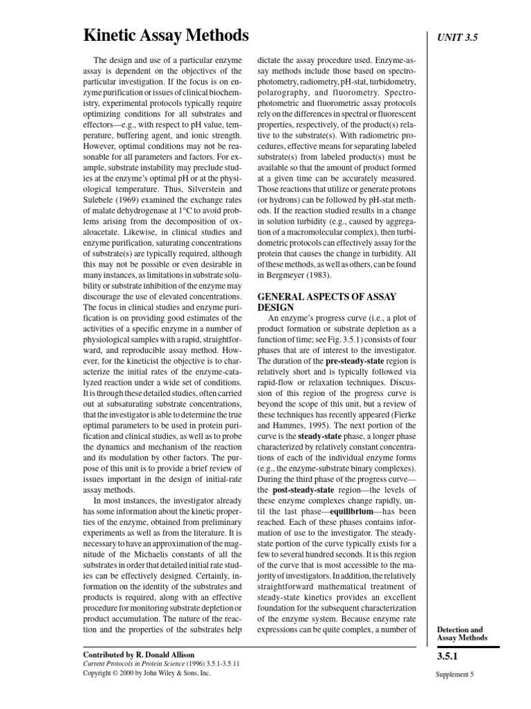 Kinetic Assay | PDF