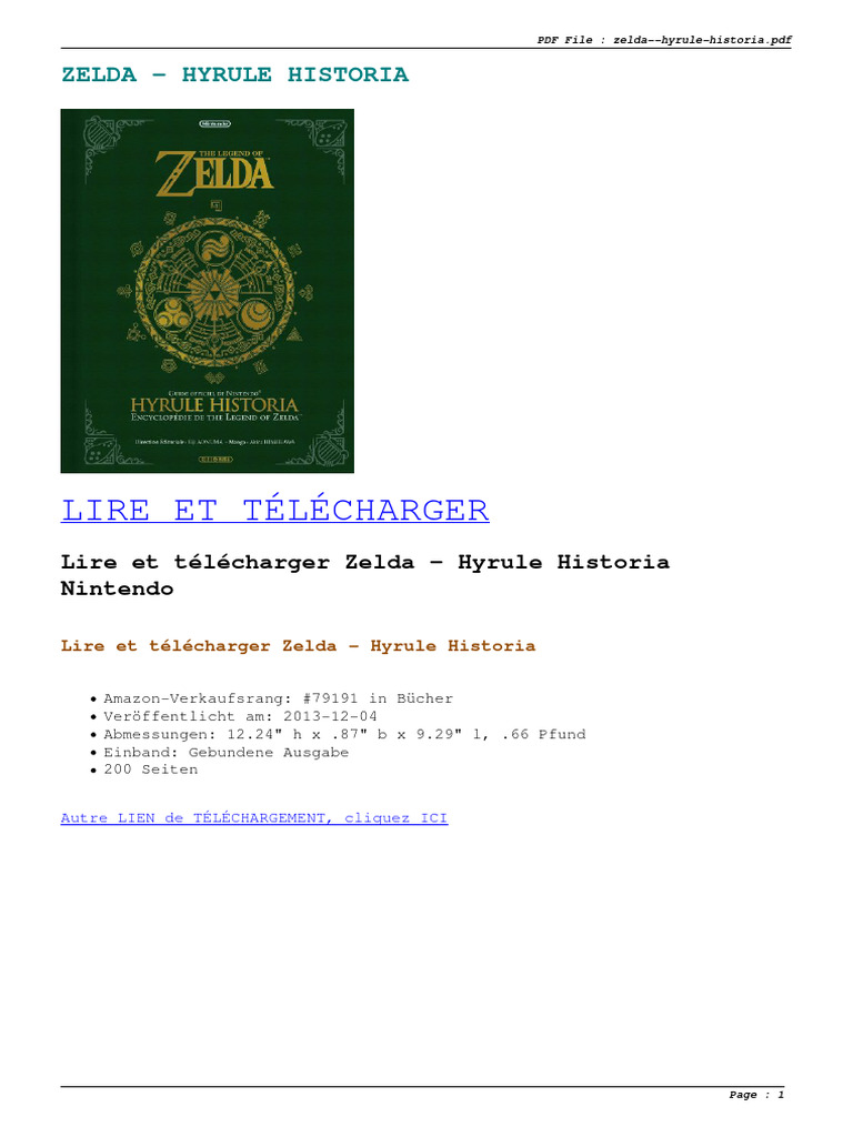 Zelda Hyrule Historia | PDF