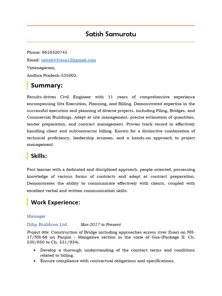 Satish Resume | PDF