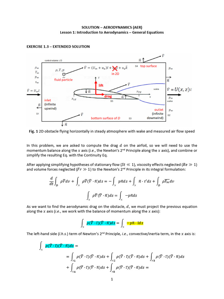 Aerodynamics: Drag Calculation | PDF