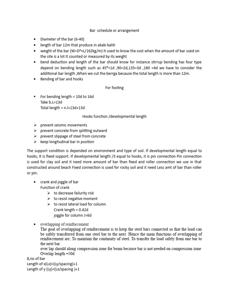 Bar schedule or arrangement | PDF
