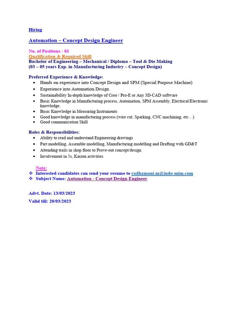 Automation Design Engineer | PDF