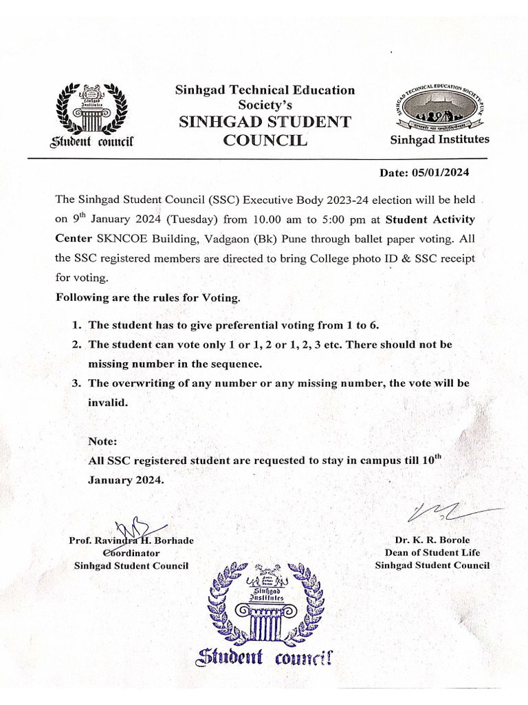 SSC Election Notice 2024 - 240105 - 123609 | PDF