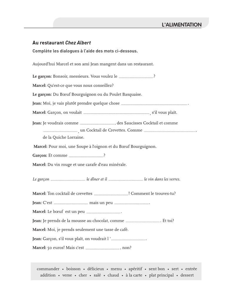 Commander Au Restaurant | PDF