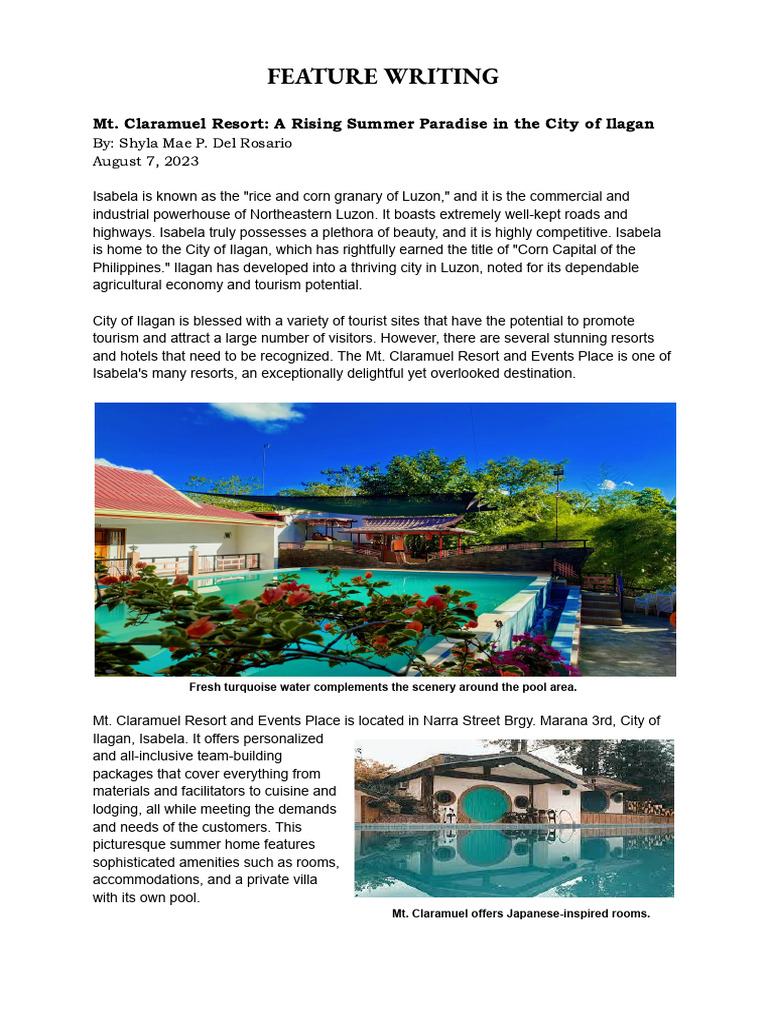Feature Writing Mt. Claramuel | PDF