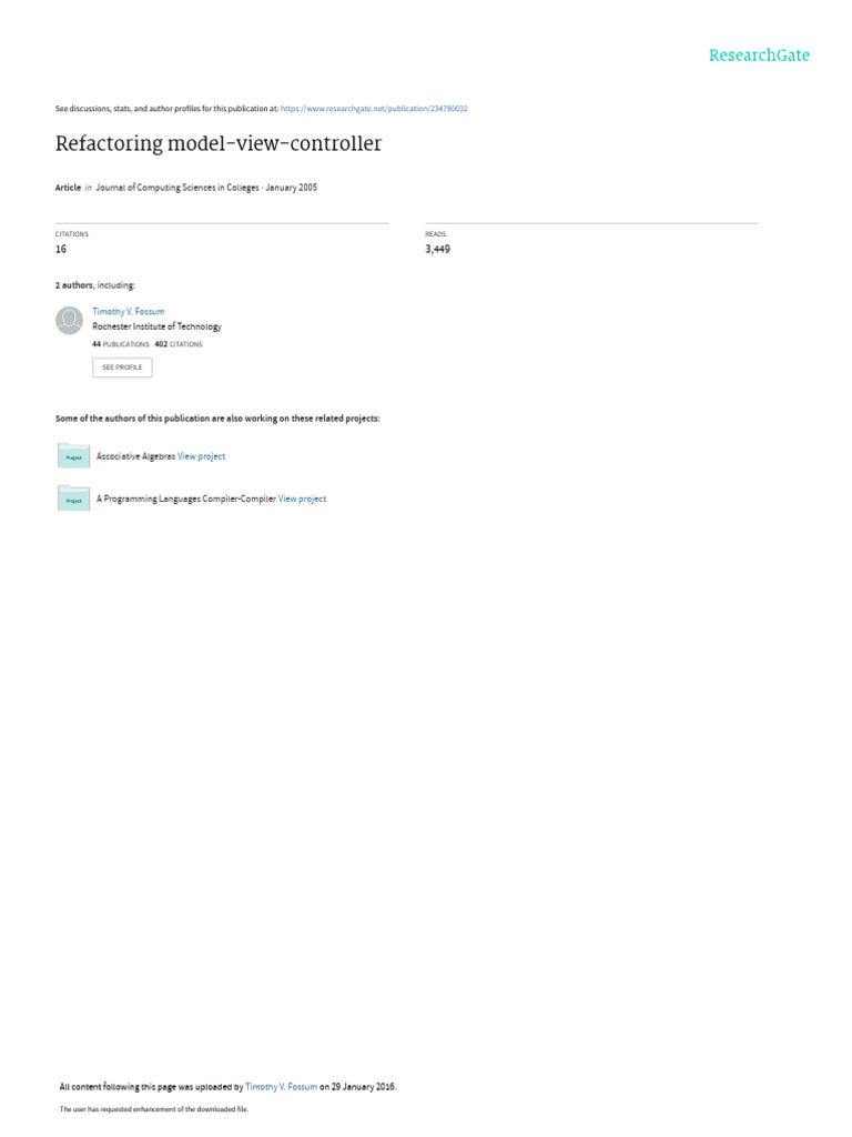 Refactoring Model View Controller | PDF