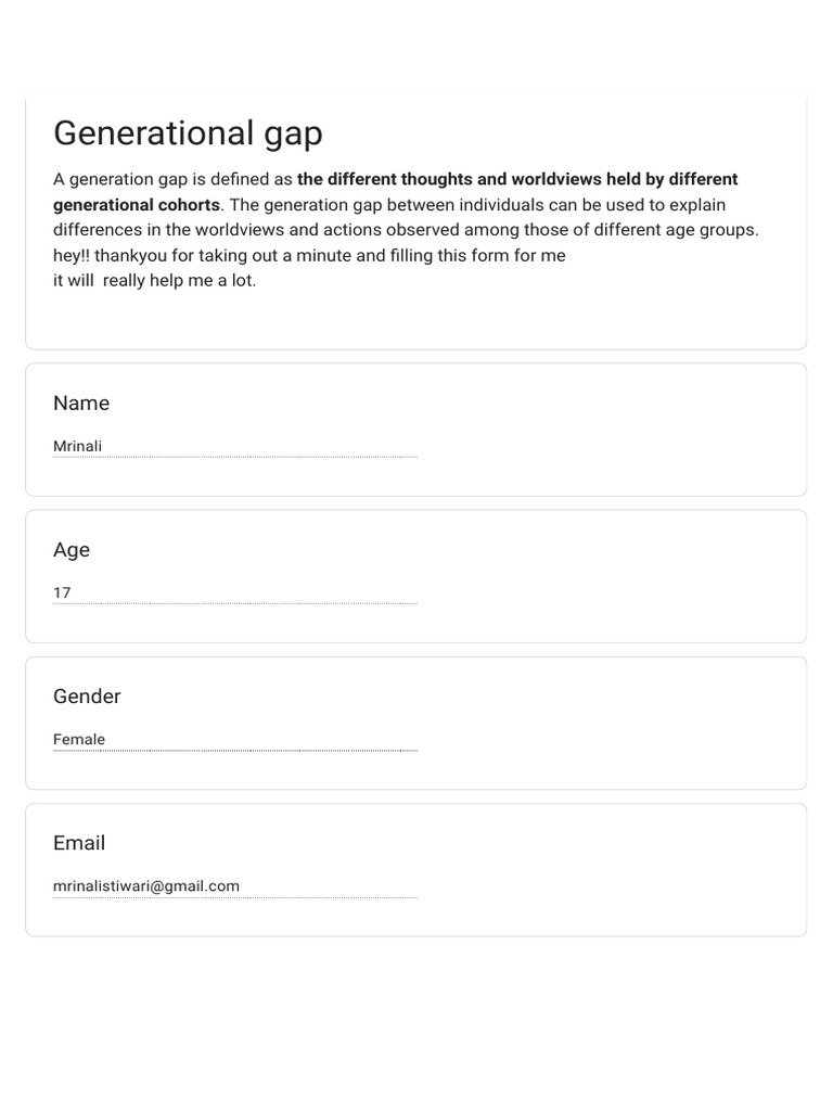 Generational Gap | PDF