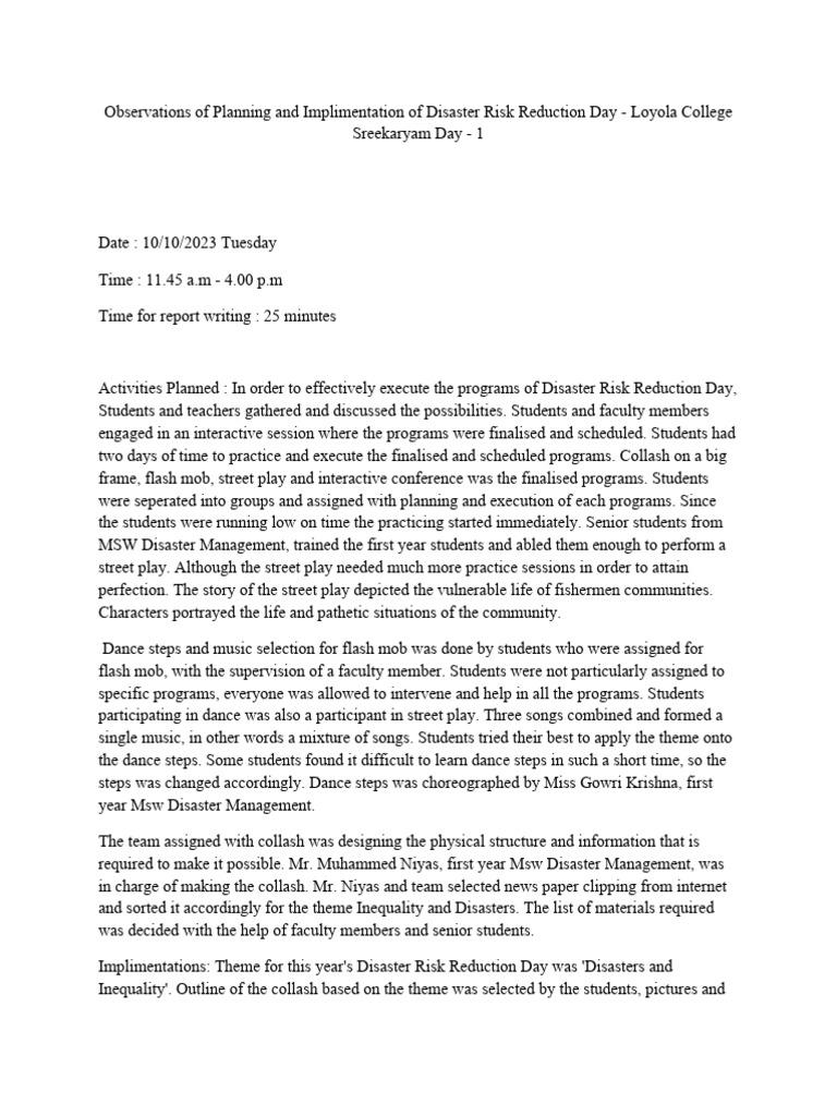 MSW Field Work Report | PDF