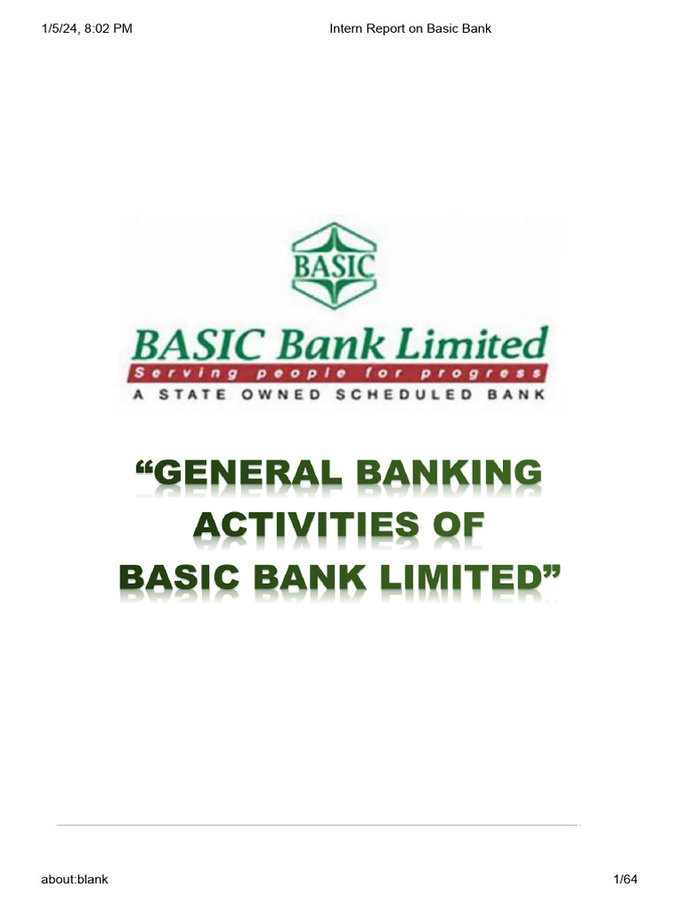 BASIC Bank General Banking Report | PDF