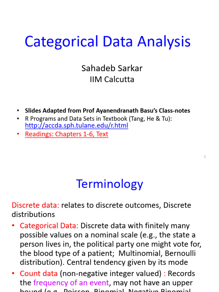 SAHADEB - Categorical - Data - LECTURES 1 - Part1 | PDF