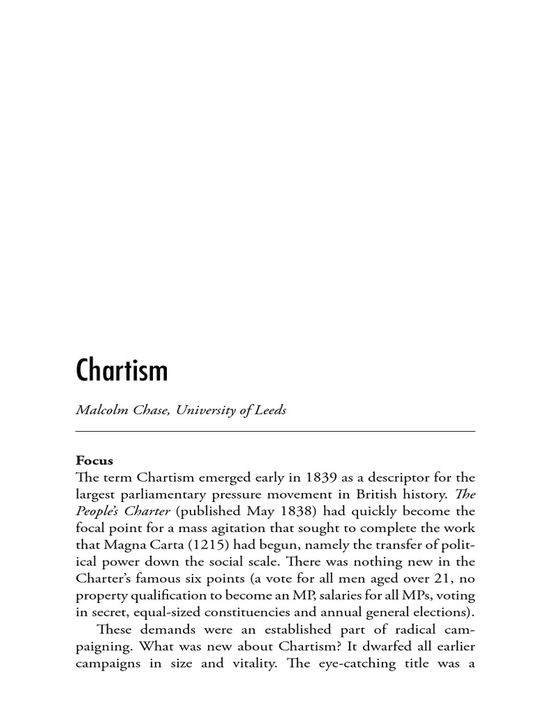 Campaigning Change Lessons From History Chartists 101814 | PDF