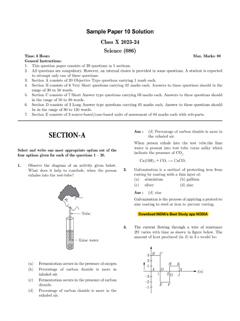 Science Noida 30 Sample Papers (Solved) | PDF